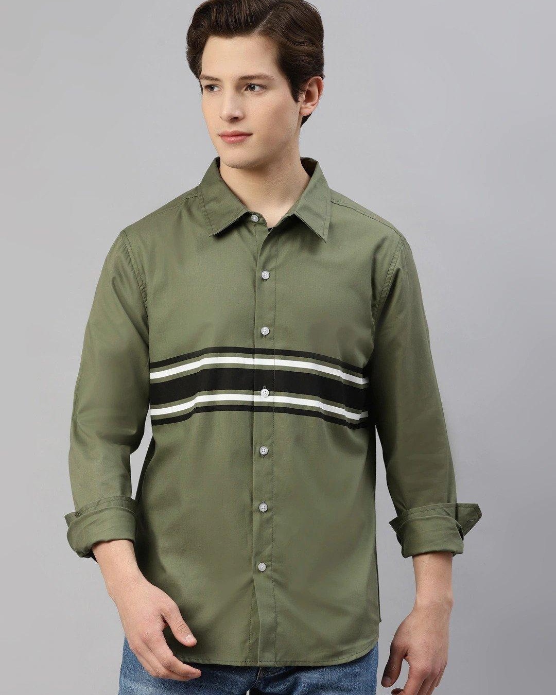 Buy Men's Green Color Block Shirt Online at Bewakoof