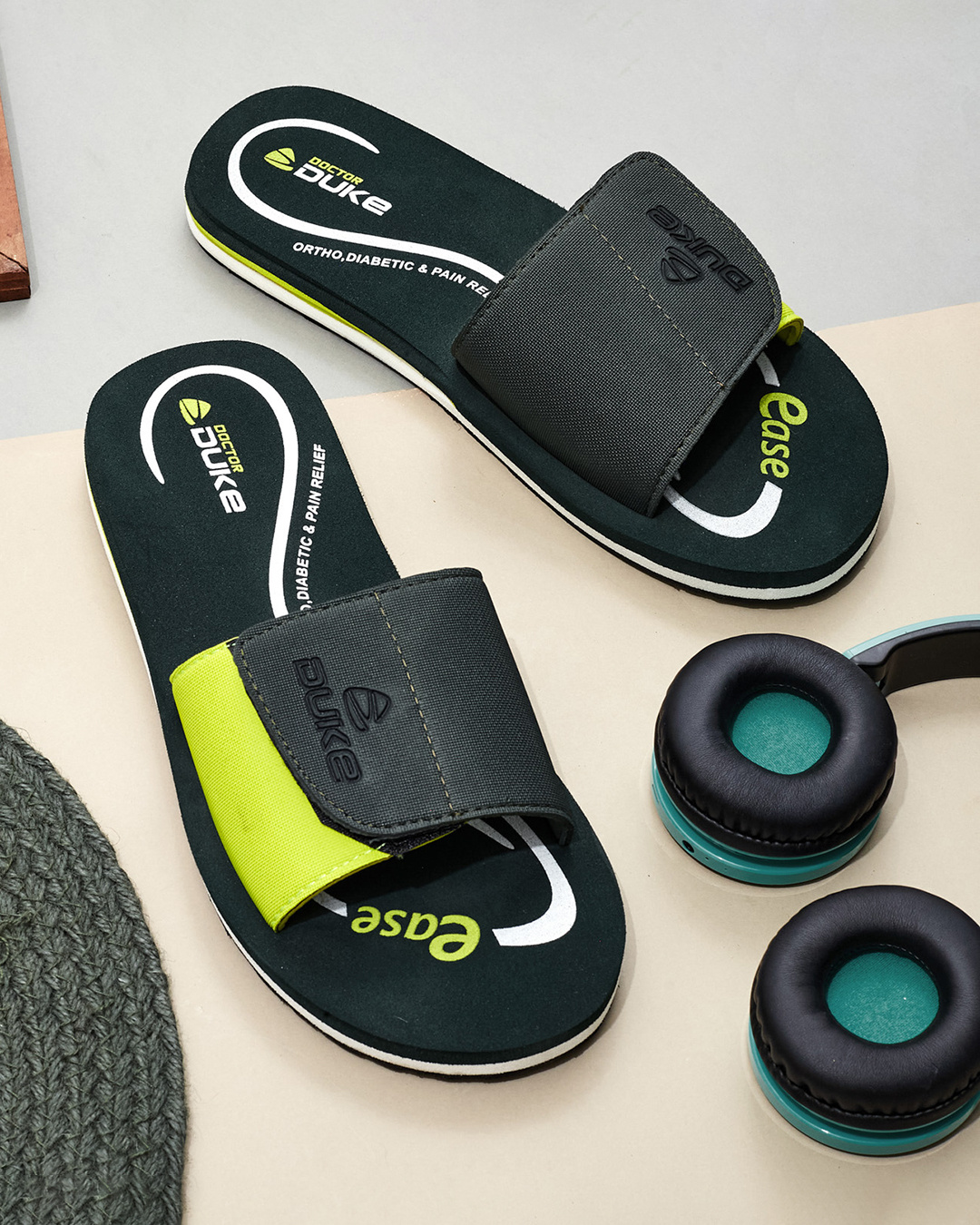 Buy Men's Green Color Block Sliders Online in India at Bewakoof