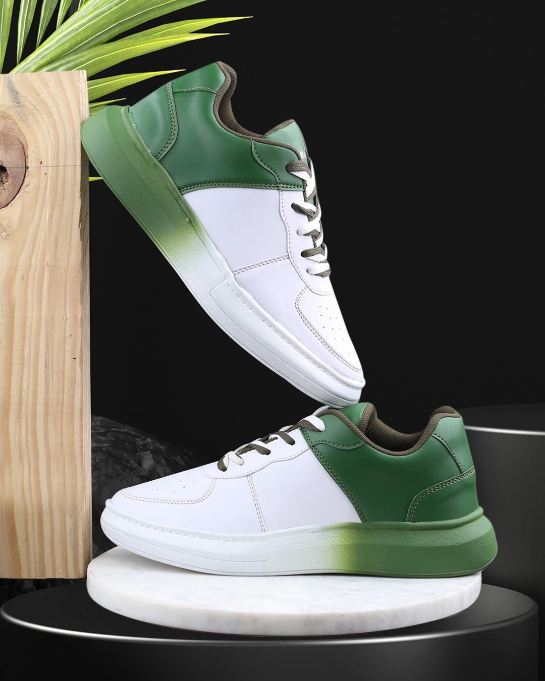 Buy Men's Green Color Block Sneakers Online in India at Bewakoof