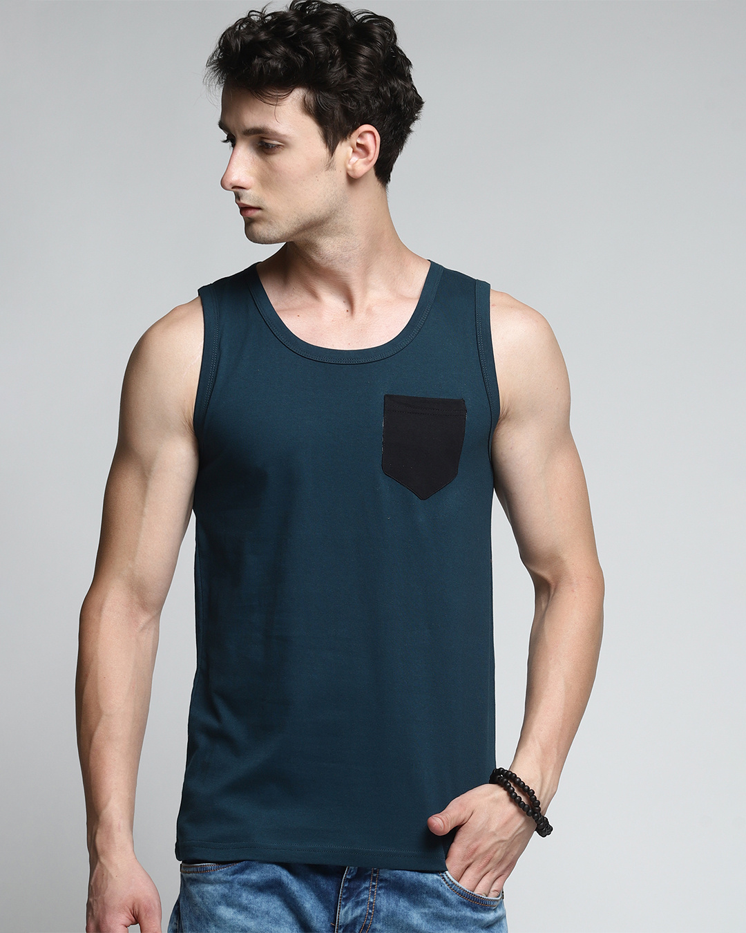 Buy Men's Green Color Block Vest Online at Bewakoof