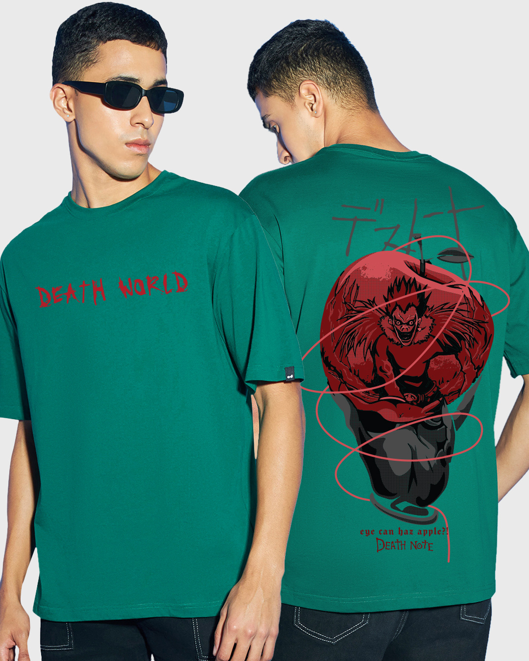 Buy Men's Green Deathnote Ryuk Graphic Printed Oversized T-shirt Online ...