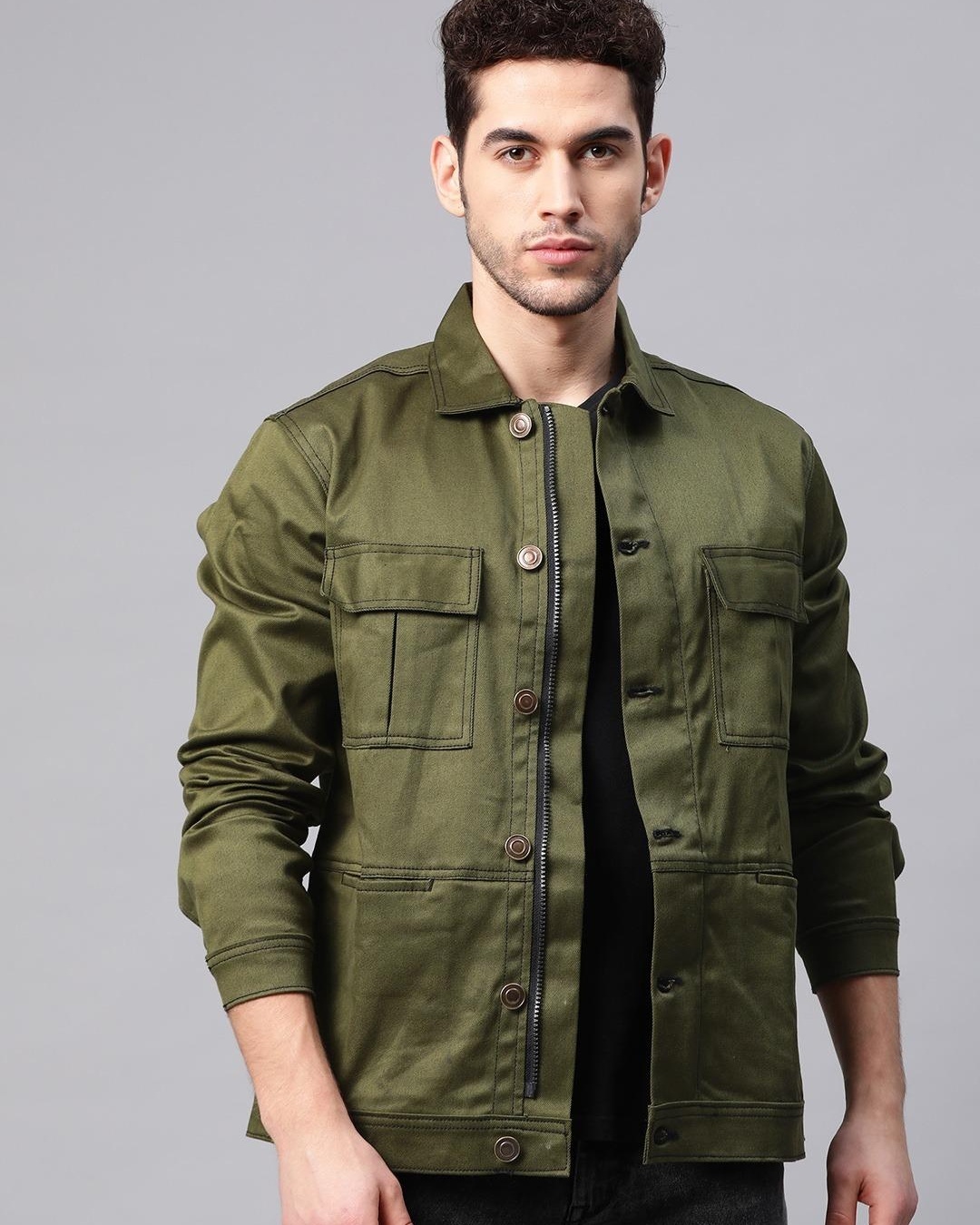 Buy Men's Green Denim Jacket Online at Bewakoof