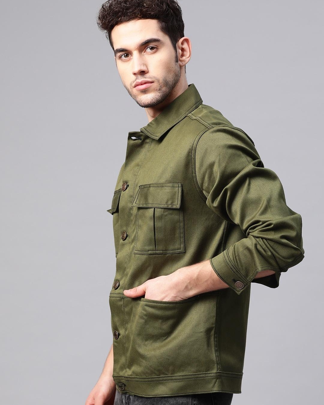 Buy Men's Green Denim Jacket for Men Green Online at Bewakoof
