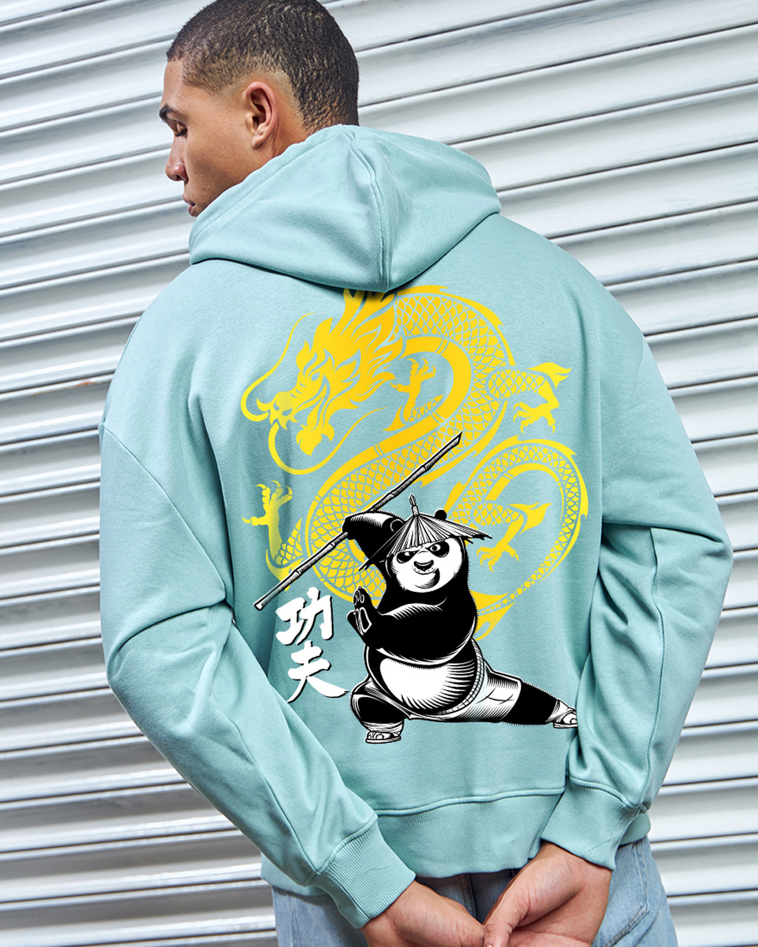 Buy Mens Green Dragon Warrior Graphic Printed Oversized Hoodies Online
