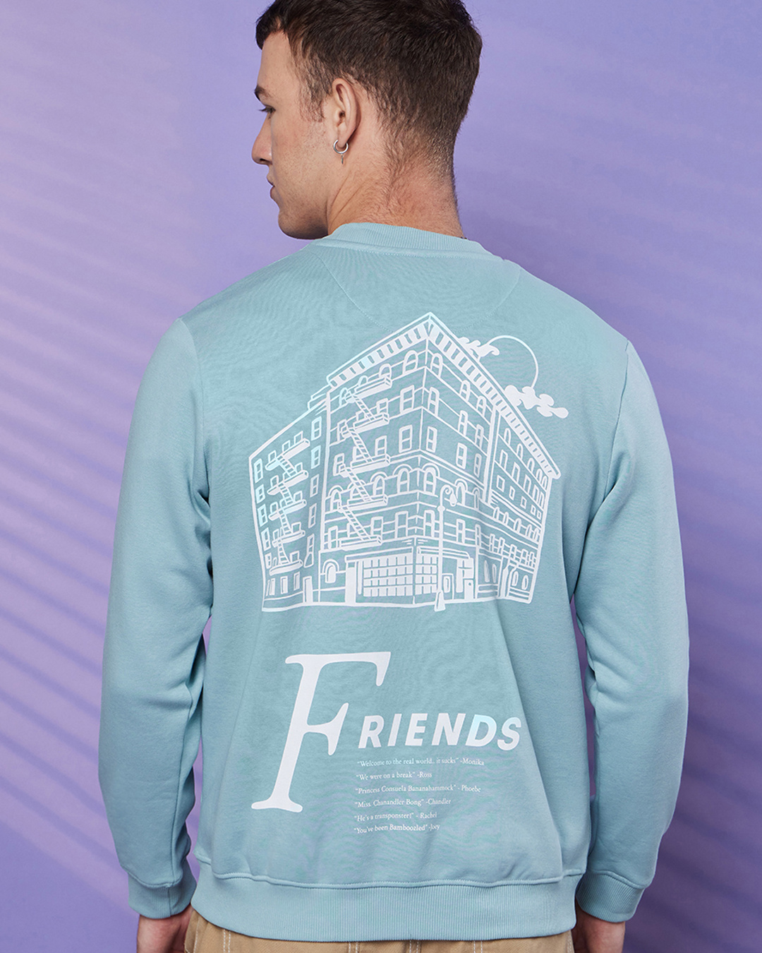 Buy Men's Harbor Gray Friends Forever Graphic Printed Sweatshirt Online ...