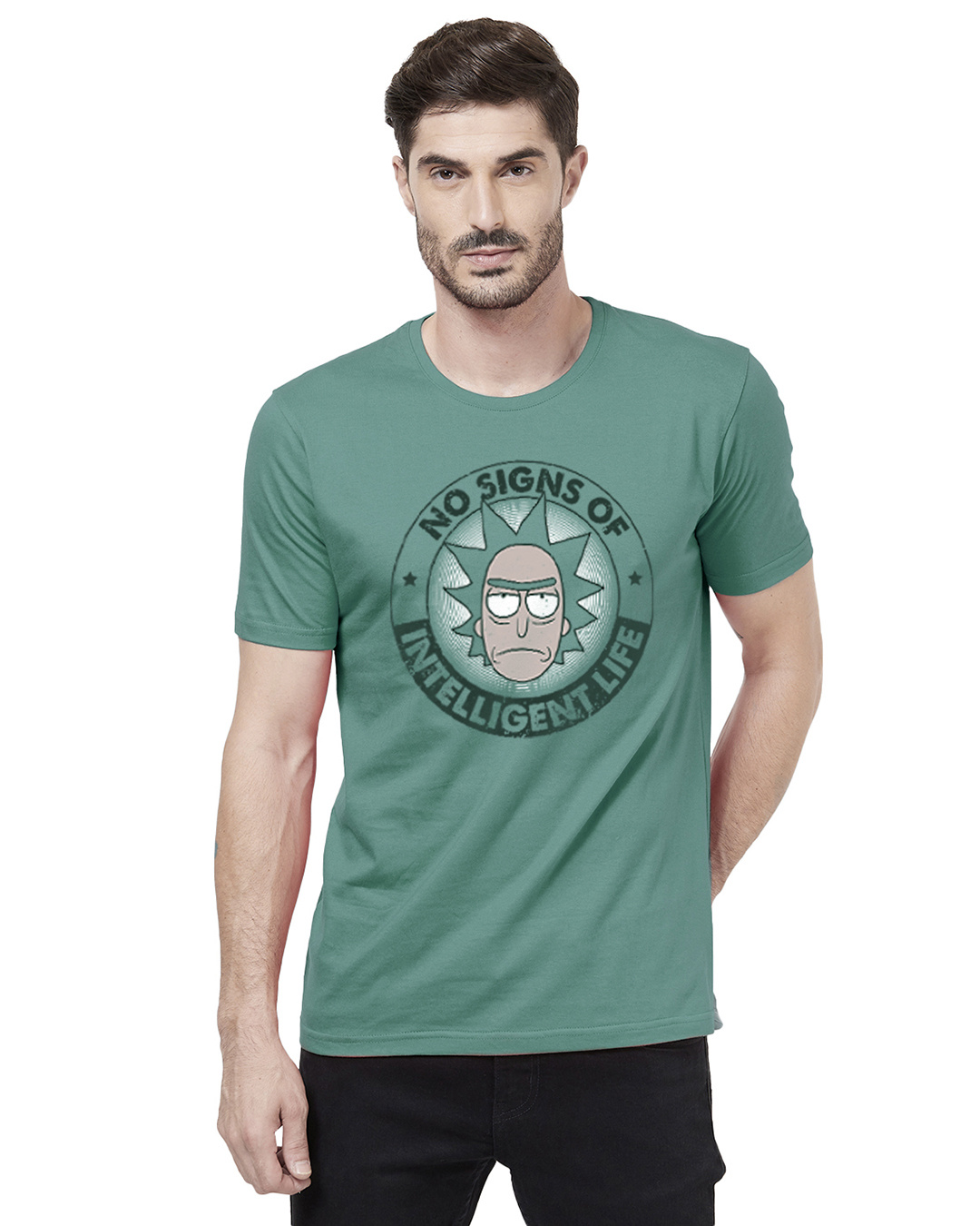 Buy Men's Green Intelligent Life Graphic Printed T-shirt Online at Bewakoof