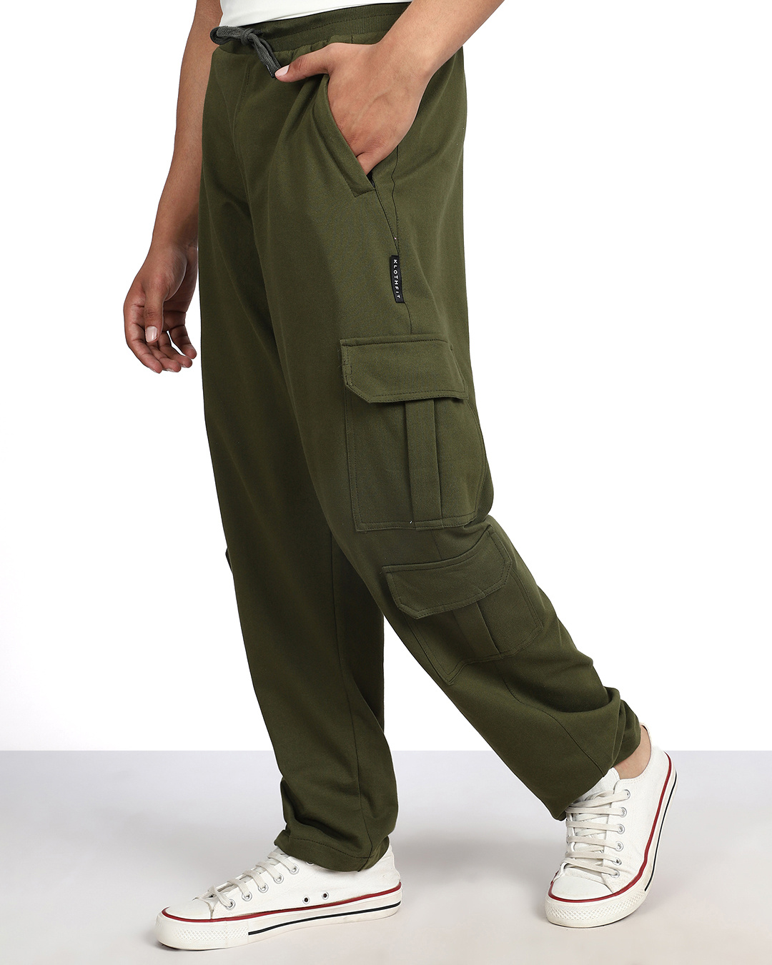 Buy Men's Green Loose Comfort Fit Cargo Track Pants Online at Bewakoof