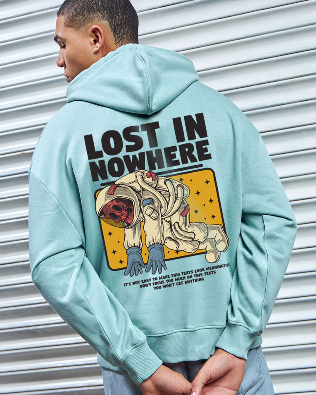 Buy Men's Green Lost in Nowhere Graphic Printed Oversized Hoodies ...