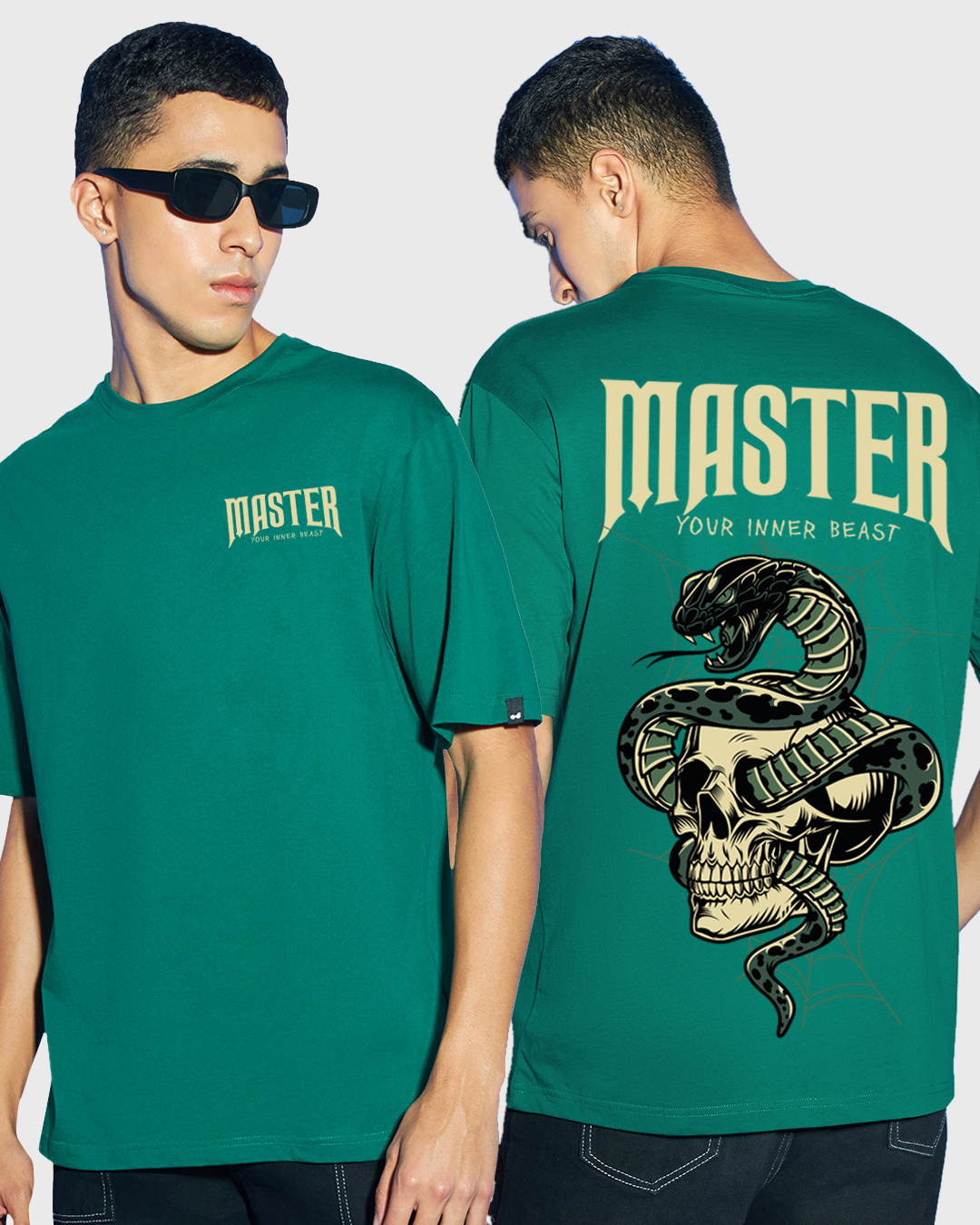Buy Men's Green Master 88 Graphic Printed Oversized T-shirt for Men ...