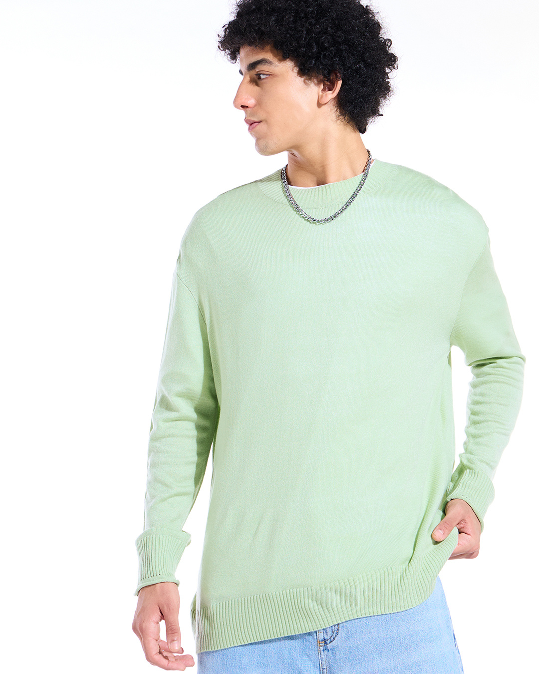 Buy Men's Green Oversized Sweater Online at Bewakoof