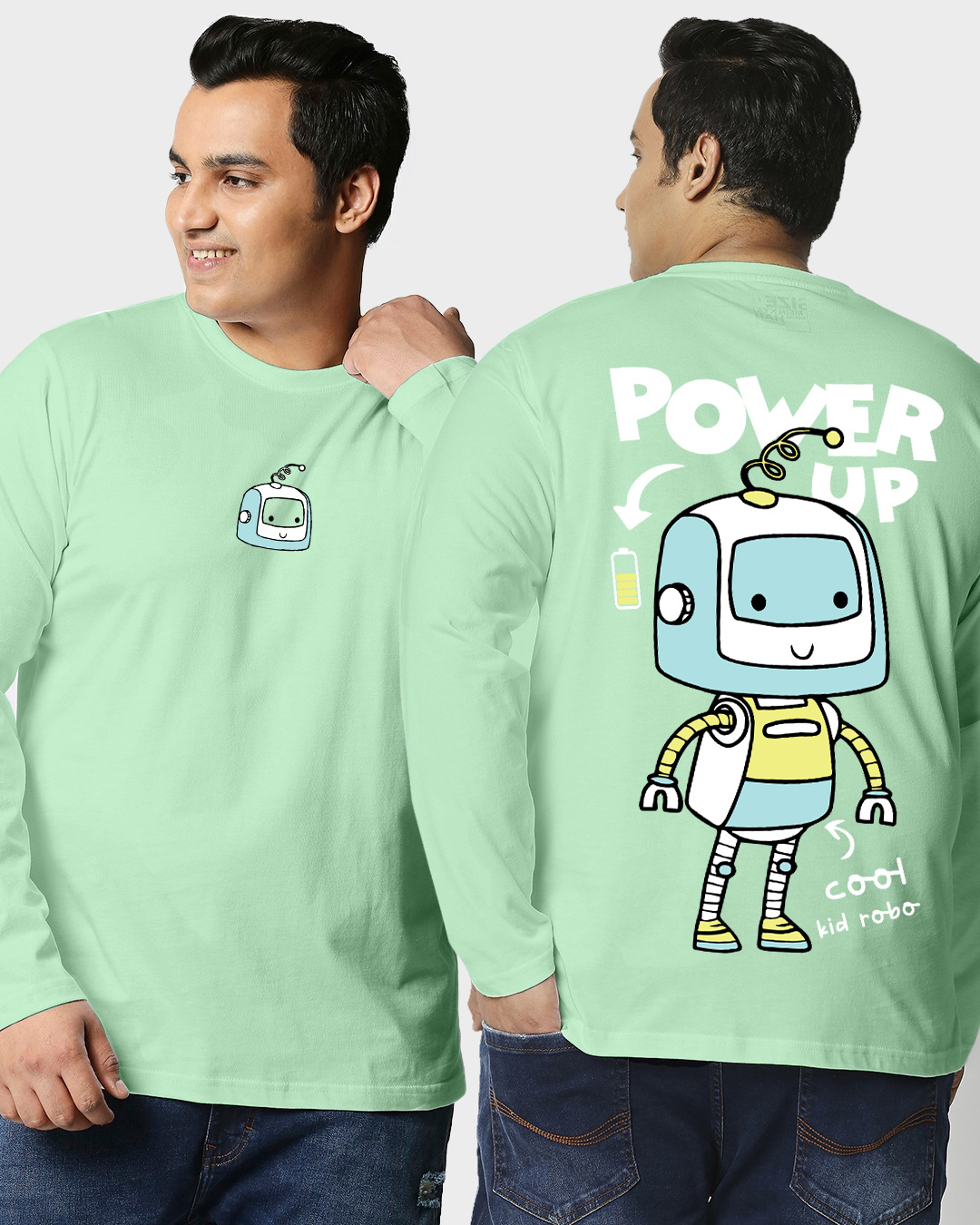 Buy Men's Green Power Up Graphic Printed Oversized Plus Size T-shirt ...