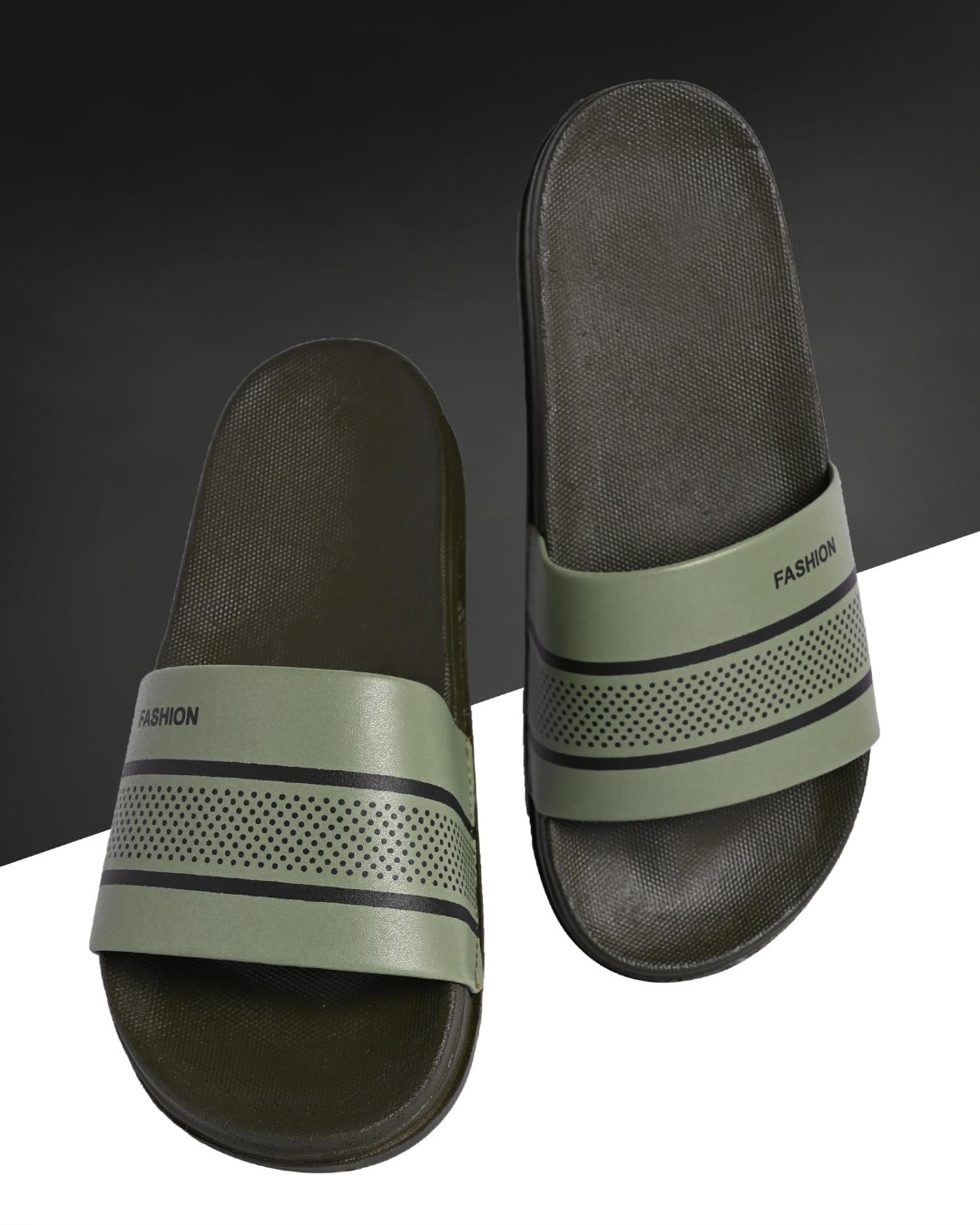 Buy Men's Green Printed Sliders Online in India at Bewakoof