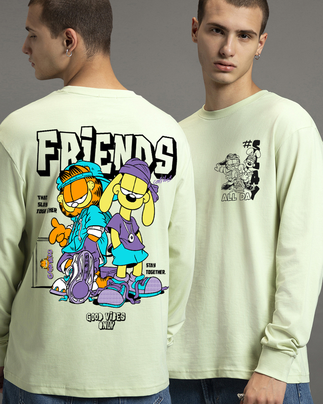 Buy Men's Green Slay Together Graphic Printed Oversized T-shirt Online ...