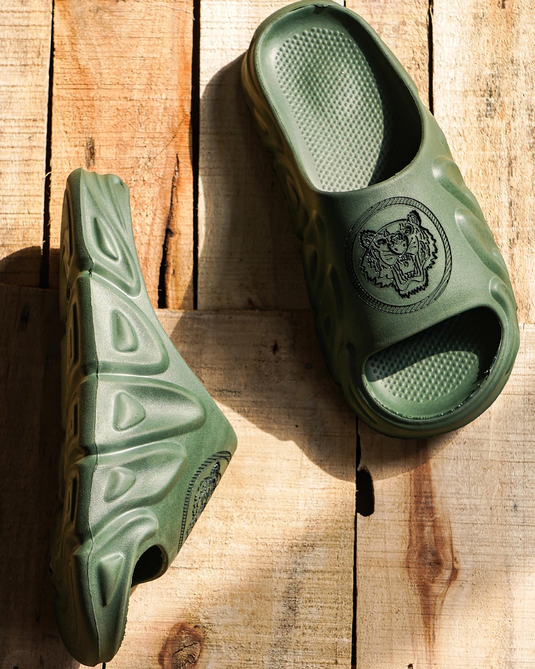 Buy Men's Green Sliders Online in India at Bewakoof