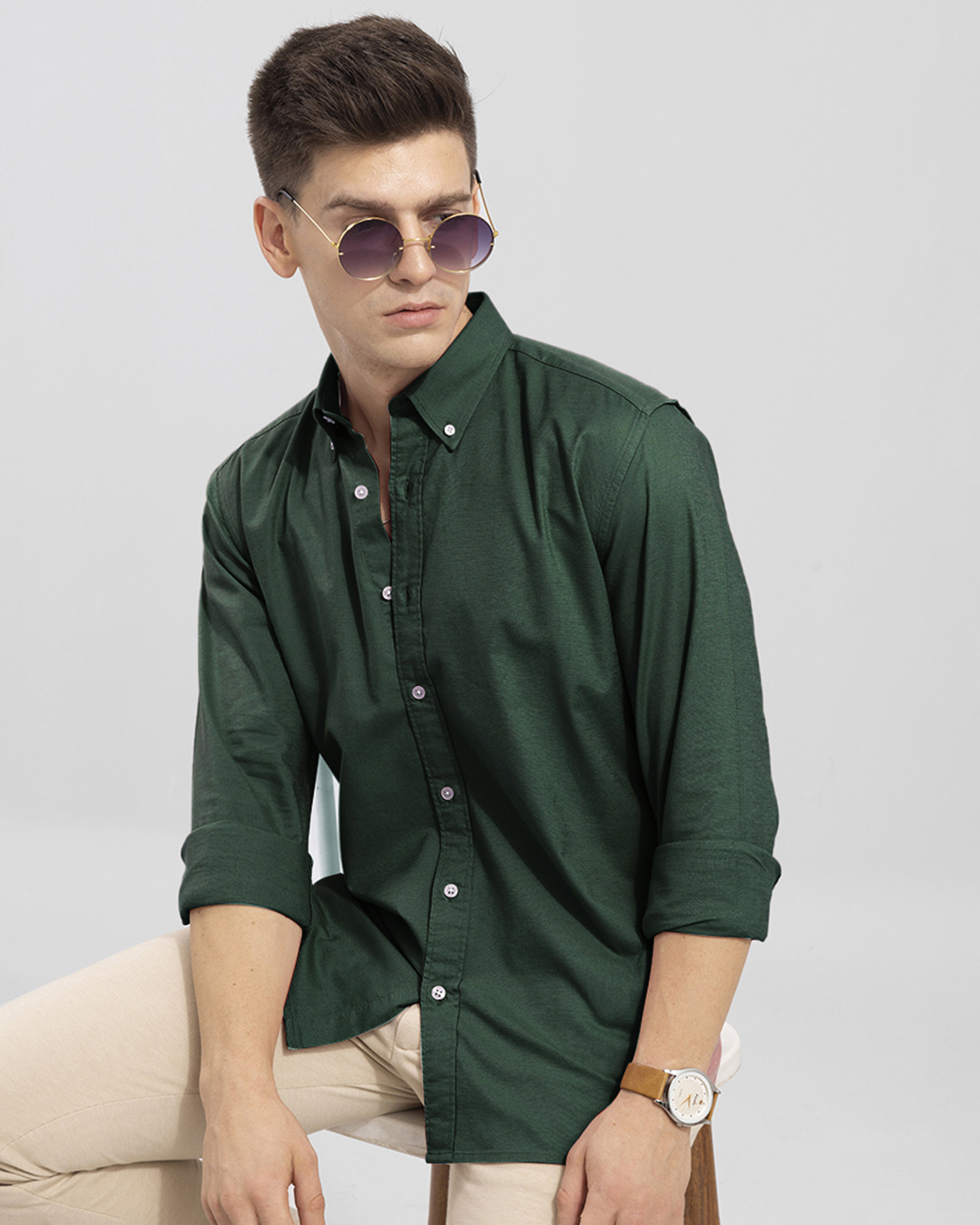 Buy Men's Green Slim Fit Shirt Online at Bewakoof