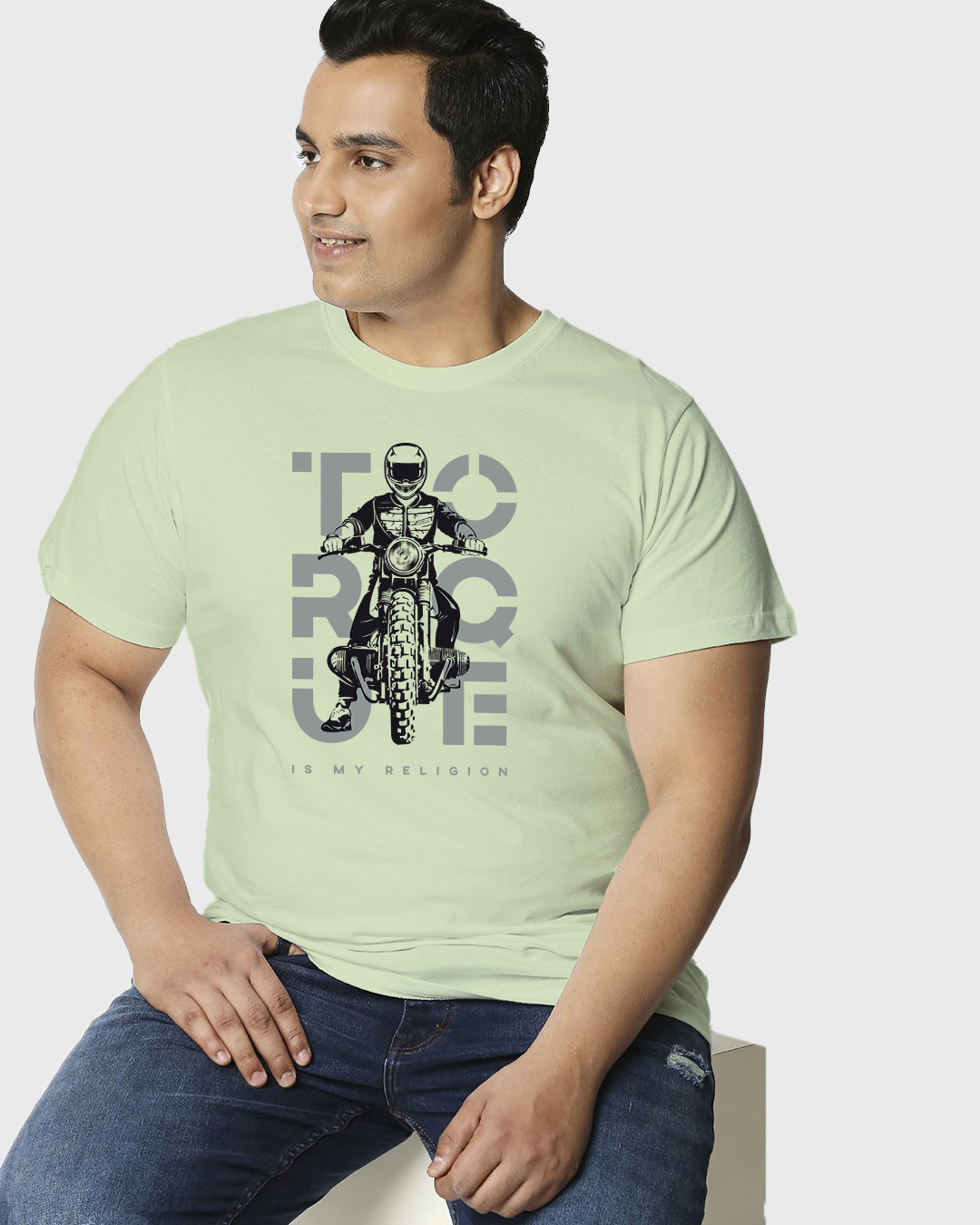 Buy Men's Green Torque Graphic Printed Oversized Plus Size T-shirt Online at Bewakoof