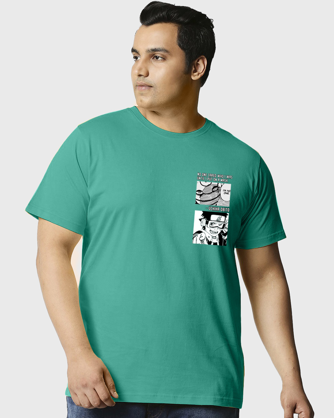 Buy Men's Green Uchiha Obito Graphic Printed Plus Size T-shirt Online ...