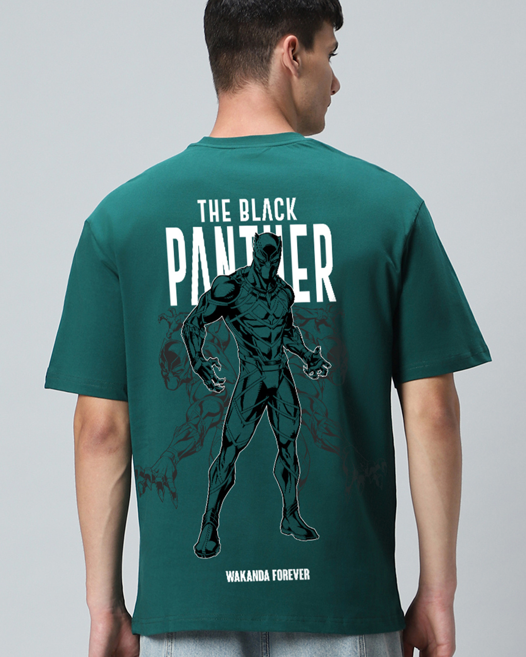 Buy Men's Green Wakanda Forever Graphic Printed Oversized T-shirt Online at Bewakoof
