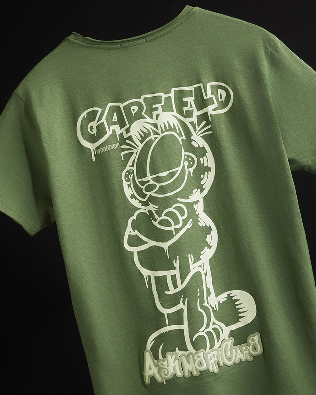 Buy Men's Green Whatever Garfield Graphic Printed T-shirt Online at ...