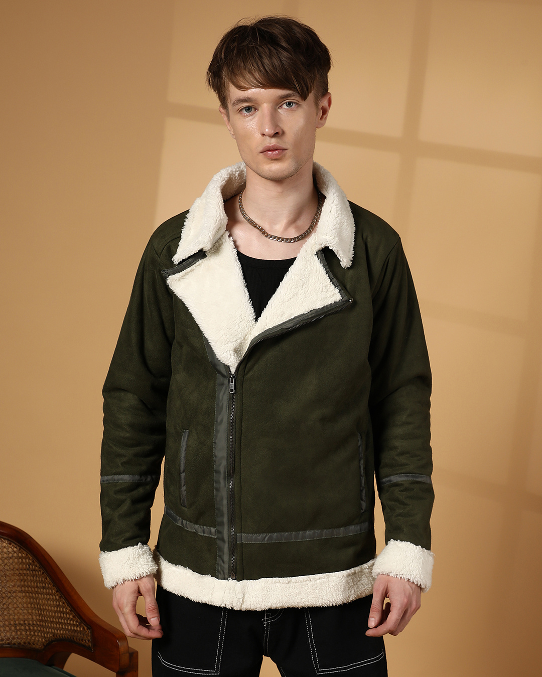 Buy Men's Green & White Jacket Online at Bewakoof