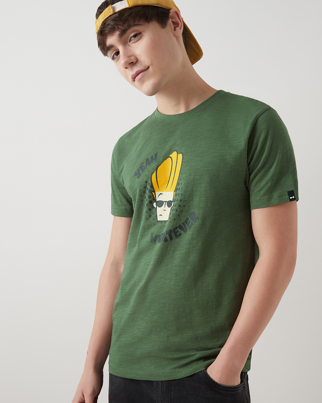 Buy Men's Green Yeah Whatever Graphic Printed T-shirt Online at Bewakoof
