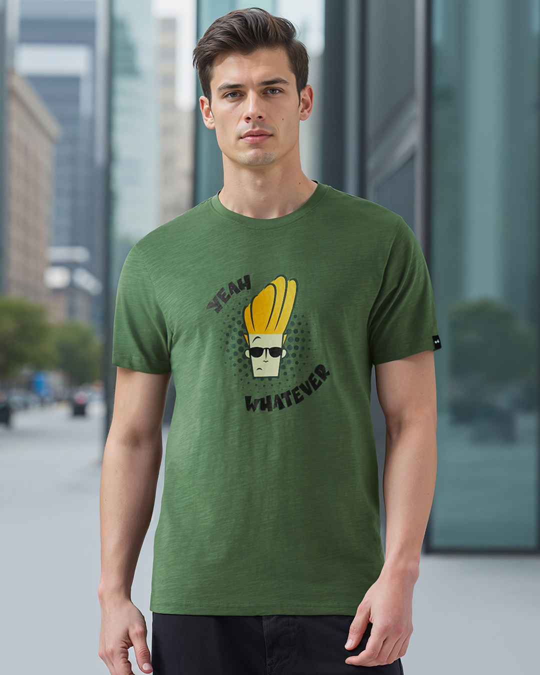 Buy Men's Green Yeah Whatever Graphic Printed T-shirt Online at Bewakoof