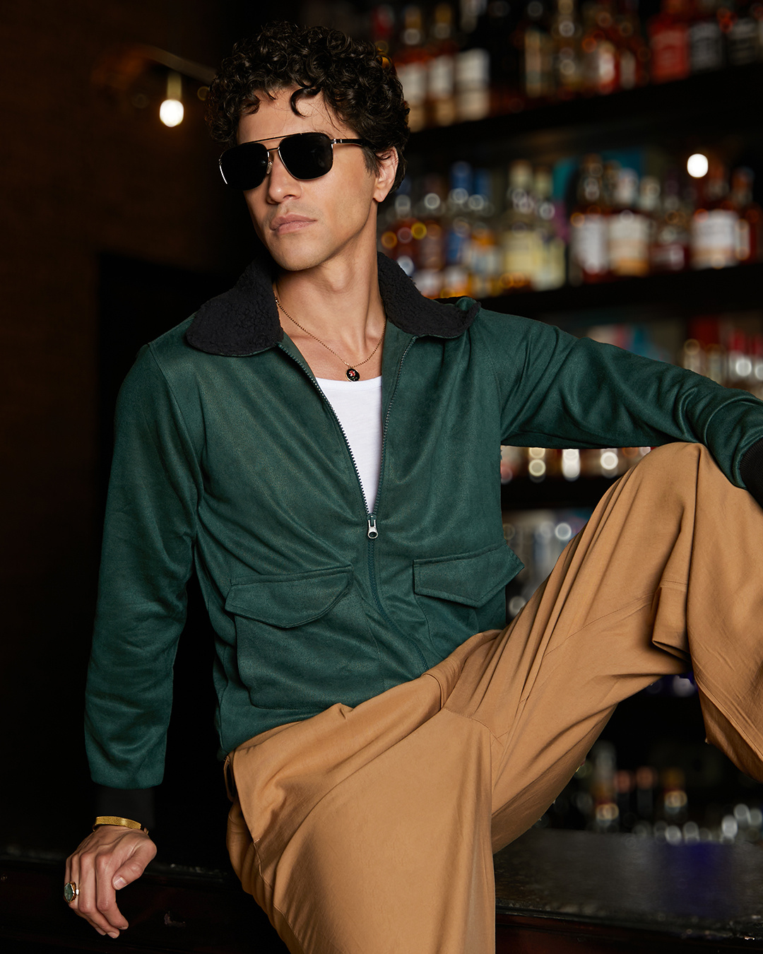 Buy Men's Green Zipper Jacket Online at Bewakoof