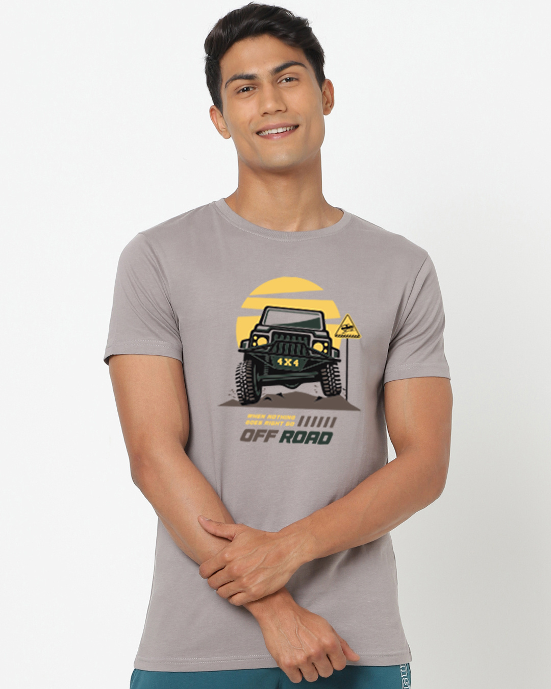 Buy Men's Grey 4x4 Off Road T-shirt Online at Bewakoof