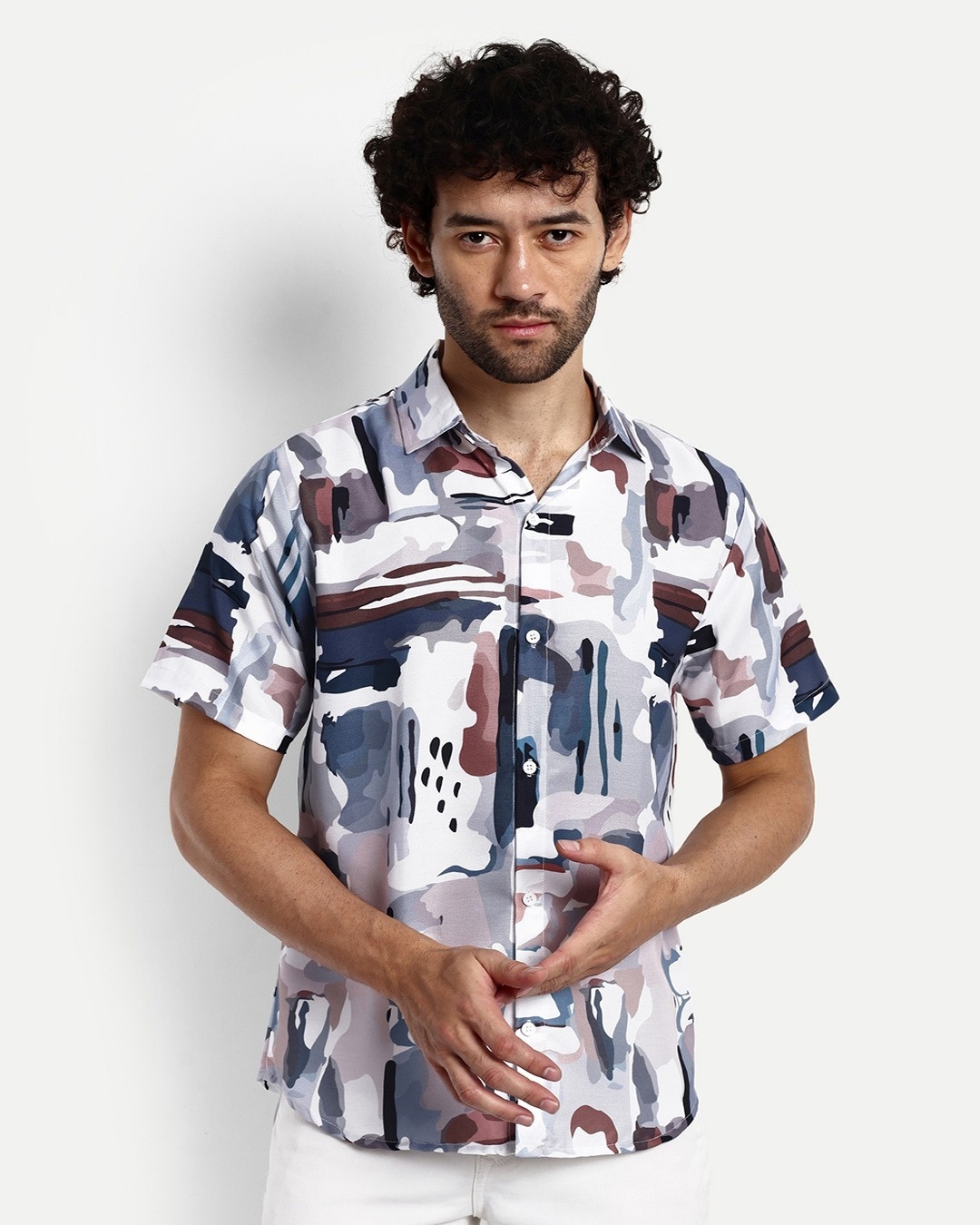 Buy Men's Grey All Over Printed Shirt Online at Bewakoof