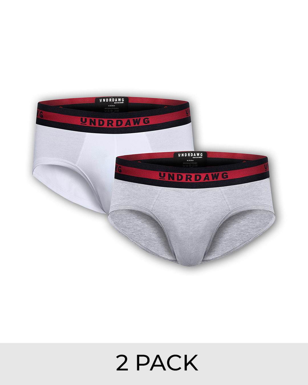 Buy Pack of 2 Men's Grey & White Basic Brief Online in India at Bewakoof