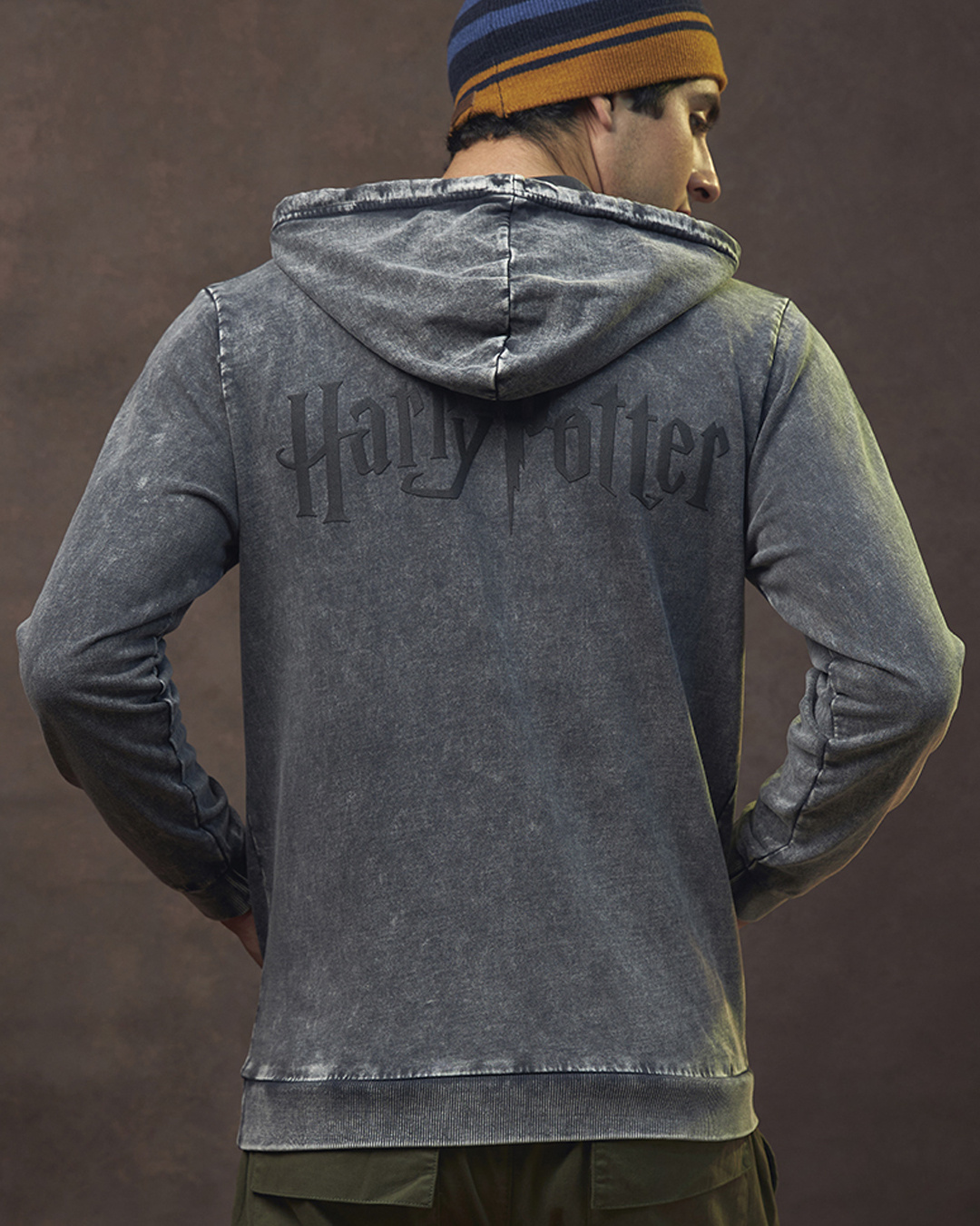 Buy Men's Grey Back to Howgwarts Graphic Printed Acid Wash Hoodies ...