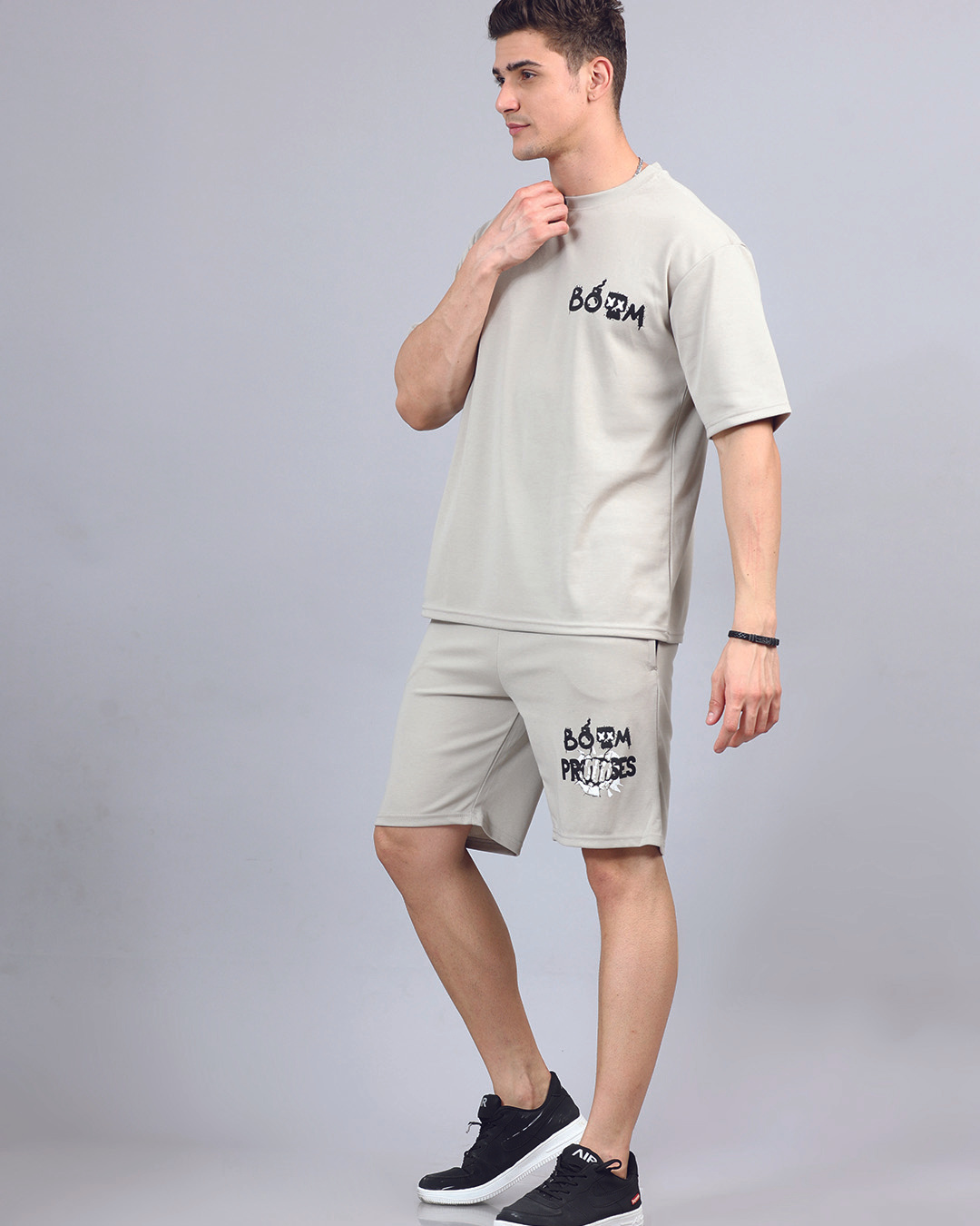 Buy Men's Grey Boom Graphic Printed Oversized Co-ordinates Online in ...