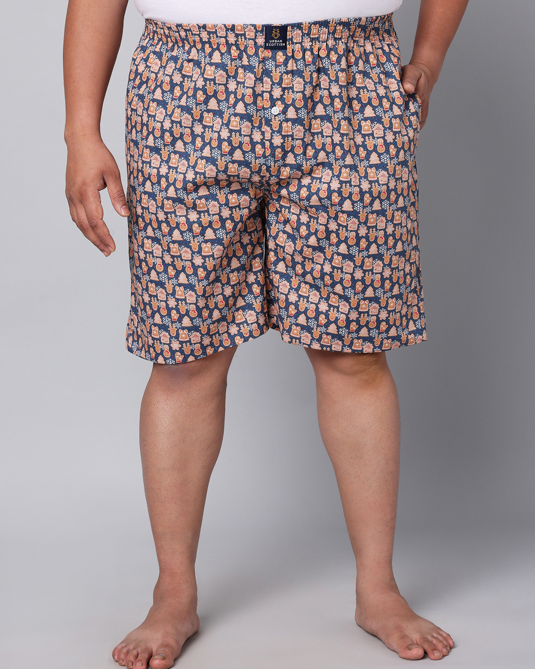 Buy Men's Grey & Brown All Over Printed Plus Size Boxers Online in ...