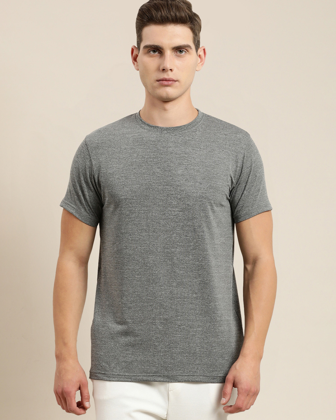 Buy Men's Grey Slim Fit T-shirt Online at Bewakoof
