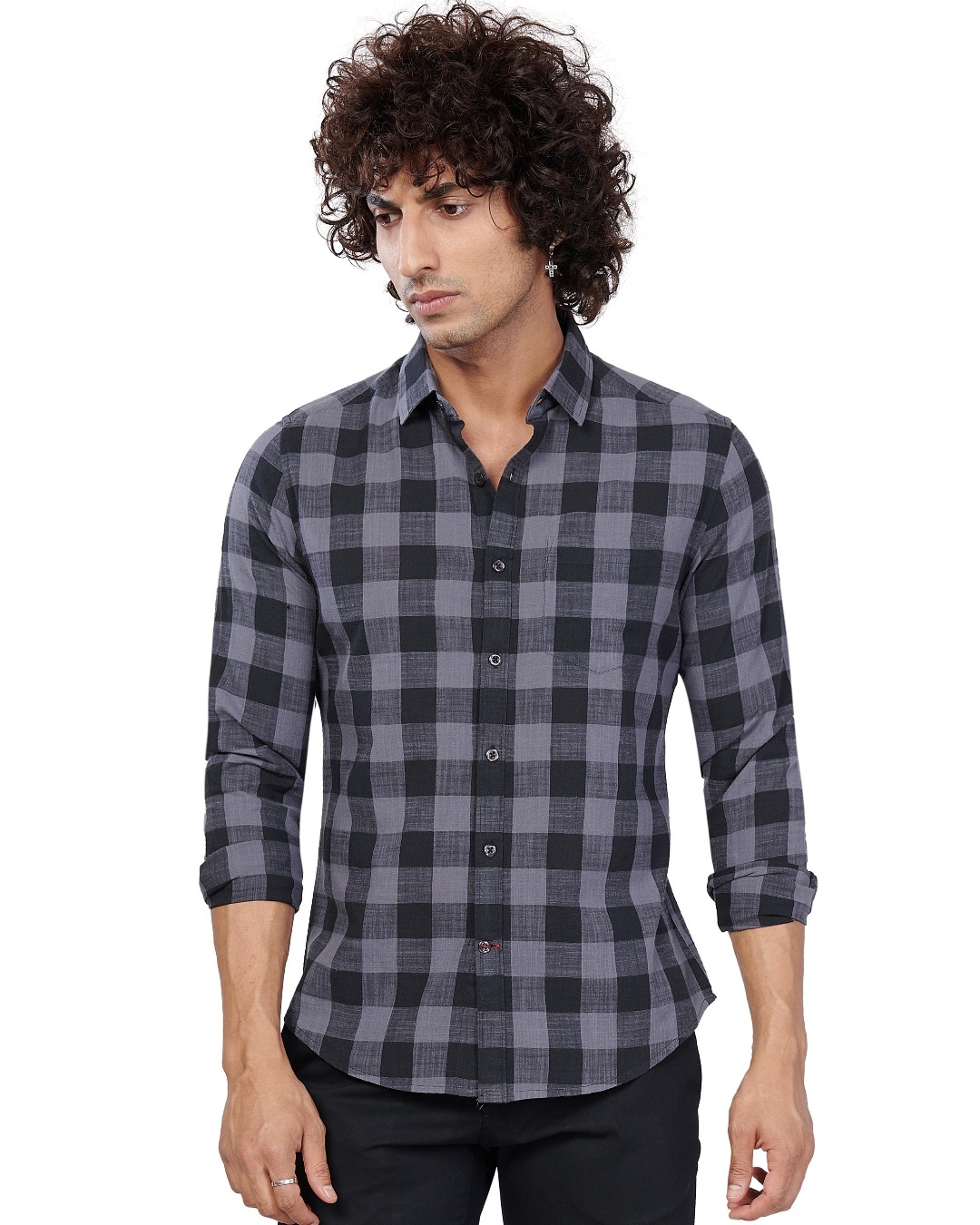 Buy Men's Grey Checked Shirt Online at Bewakoof