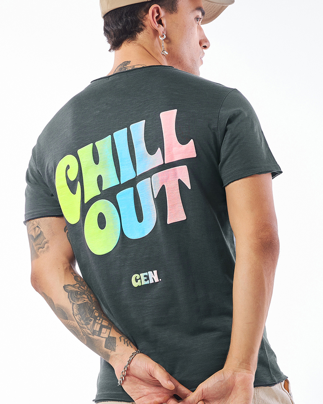 Buy Men's Grey Chill Out Puff Printed T-shirt Online at Bewakoof