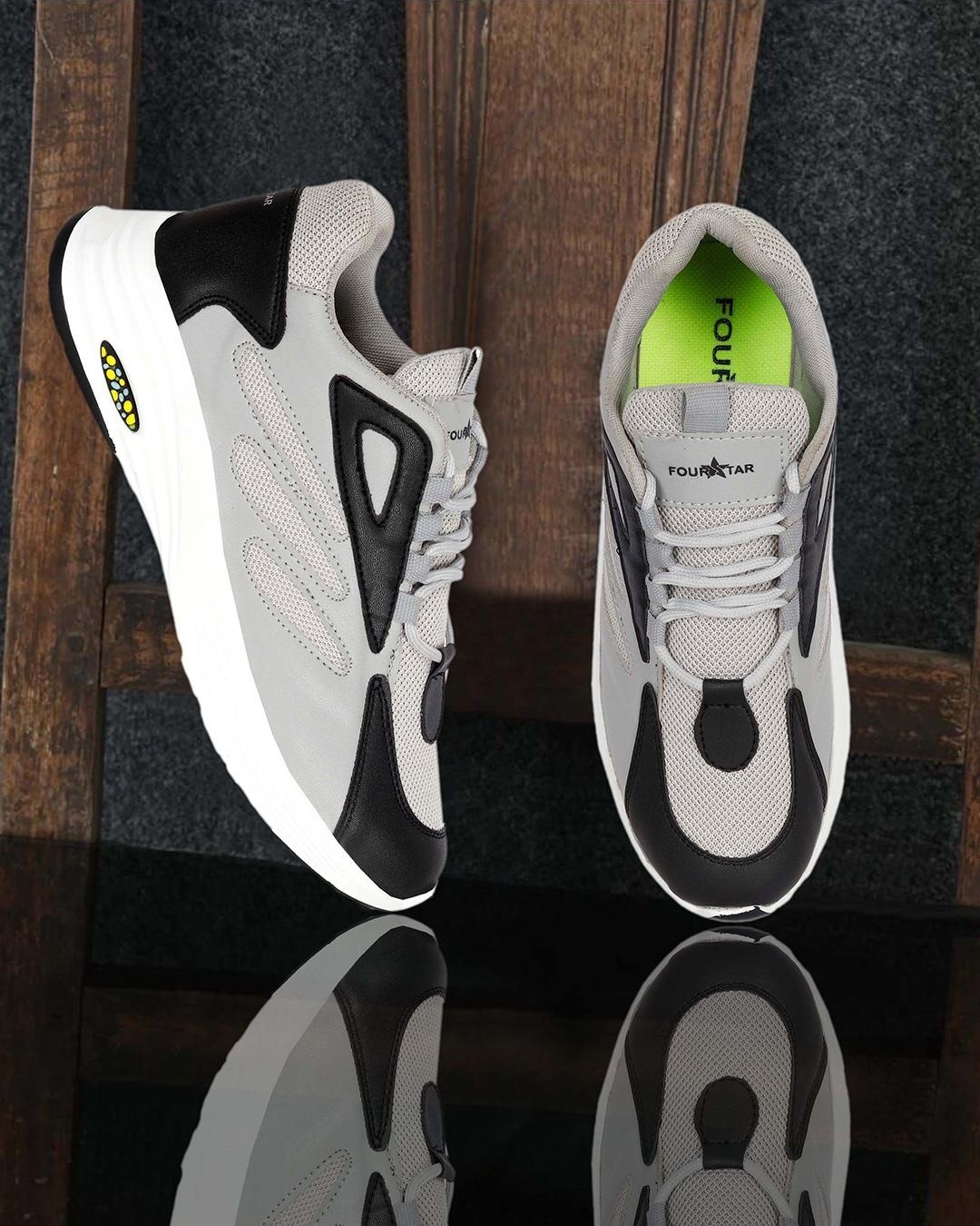 Buy Men's Grey Color Block Casual Shoes Online in India at Bewakoof