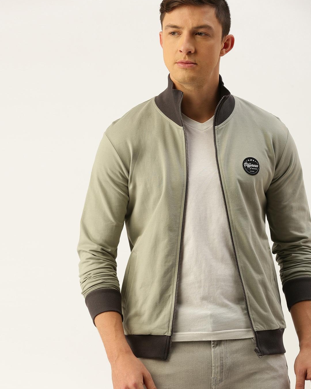Buy Men's Grey Color Block Jacket Online at Bewakoof