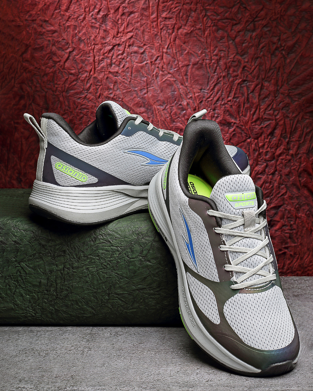 Buy Men's Grey Color Block Running Shoes Online in India at Bewakoof