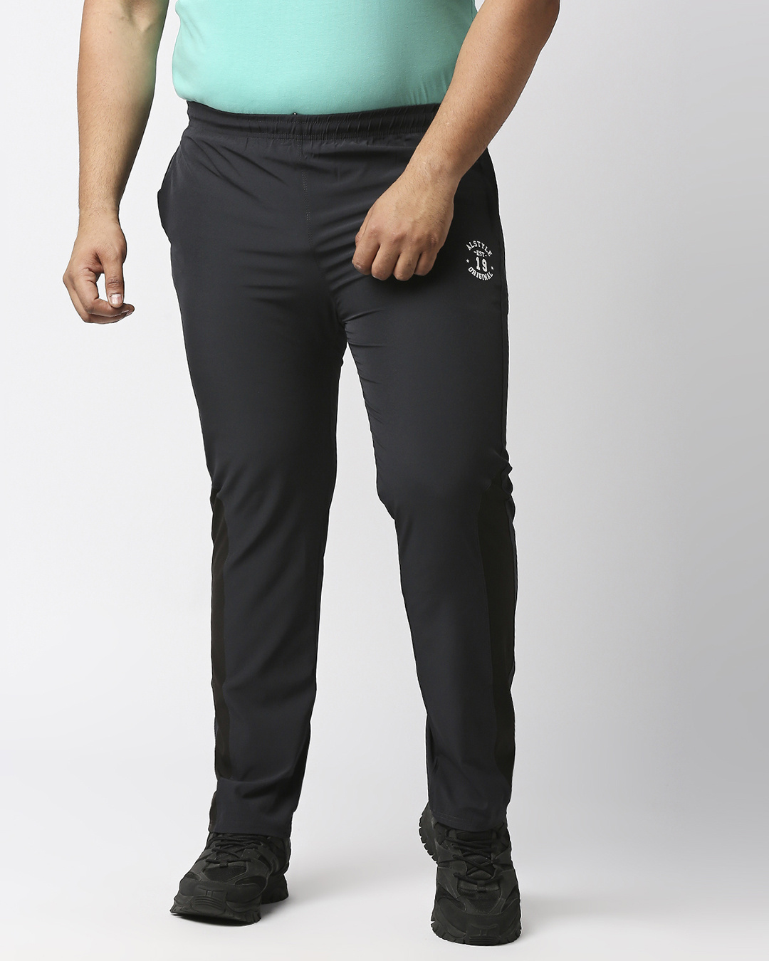 Buy Men's Grey Color Block Track Pants Online at Bewakoof