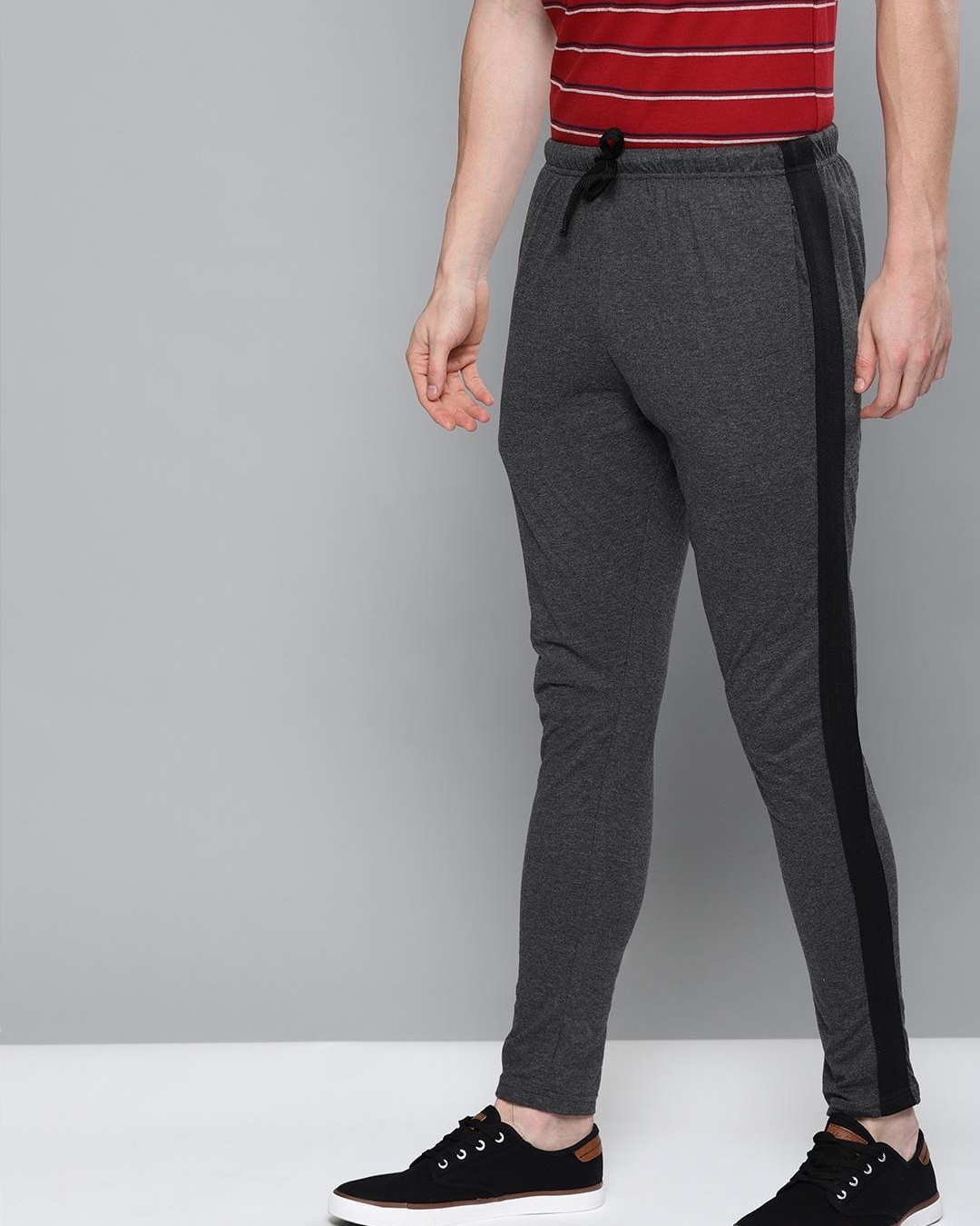 Buy Men's Grey Color Block Track Pants Online at Bewakoof