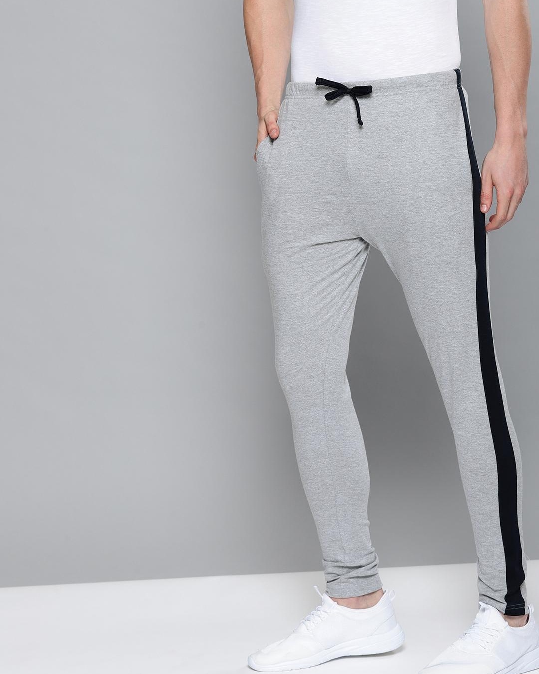 Buy Men's Grey Color Block Track Pants Online at Bewakoof