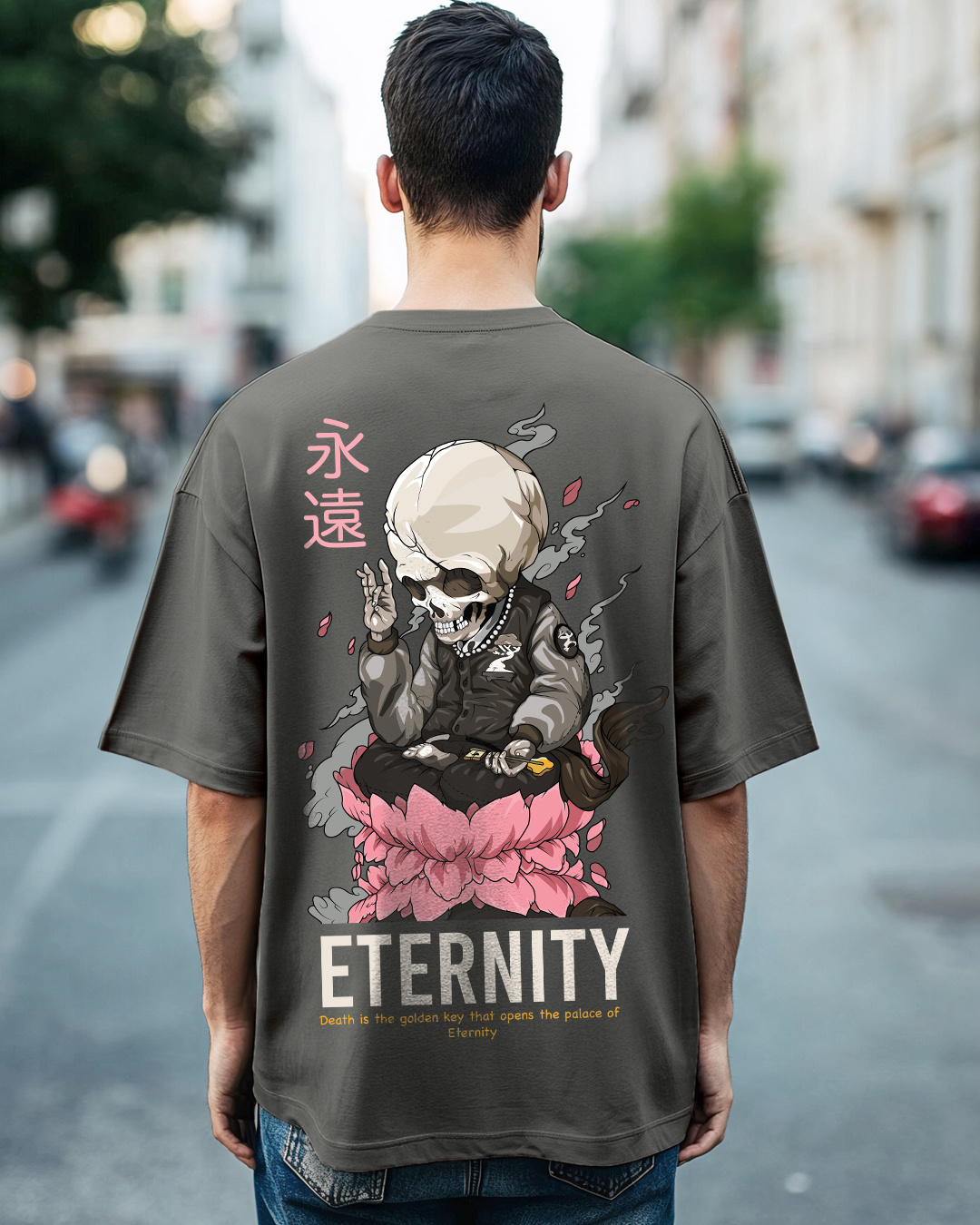 Buy Men's Grey Eternity Graphic Printed Relaxed Fit T-shirt Online at ...