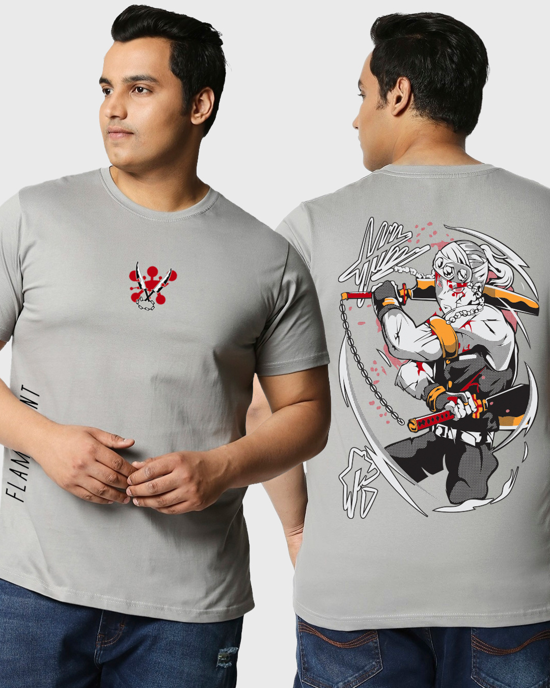 Buy Men's Grey God Of Festivals Graphic Printed Plus Size T-shirt Online at Bewakoof