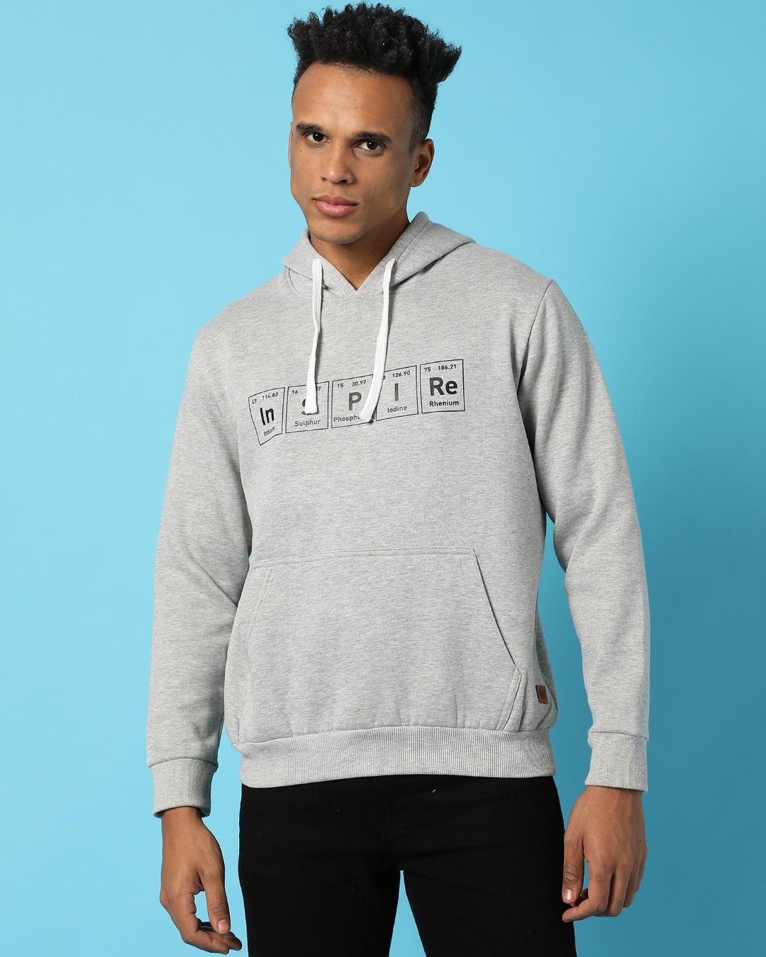Buy Men's Grey Inspire Typography Hooded Sweatshirt Online in India at ...