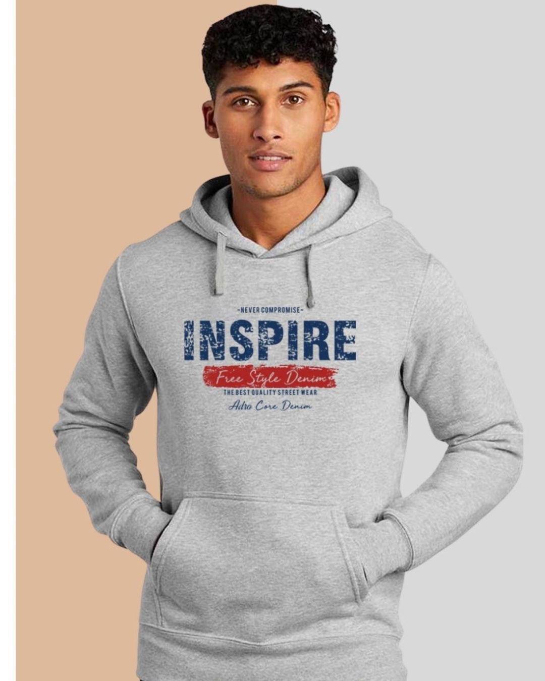 Buy Men's Grey Inspire Typography Hoodie for Men Grey Online at Bewakoof