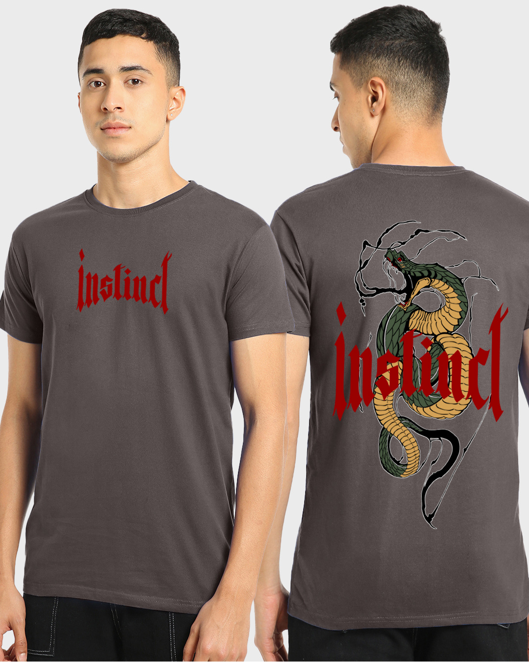 Buy Men's Grey Instinct Graphic Printed T-shirt Online at Bewakoof