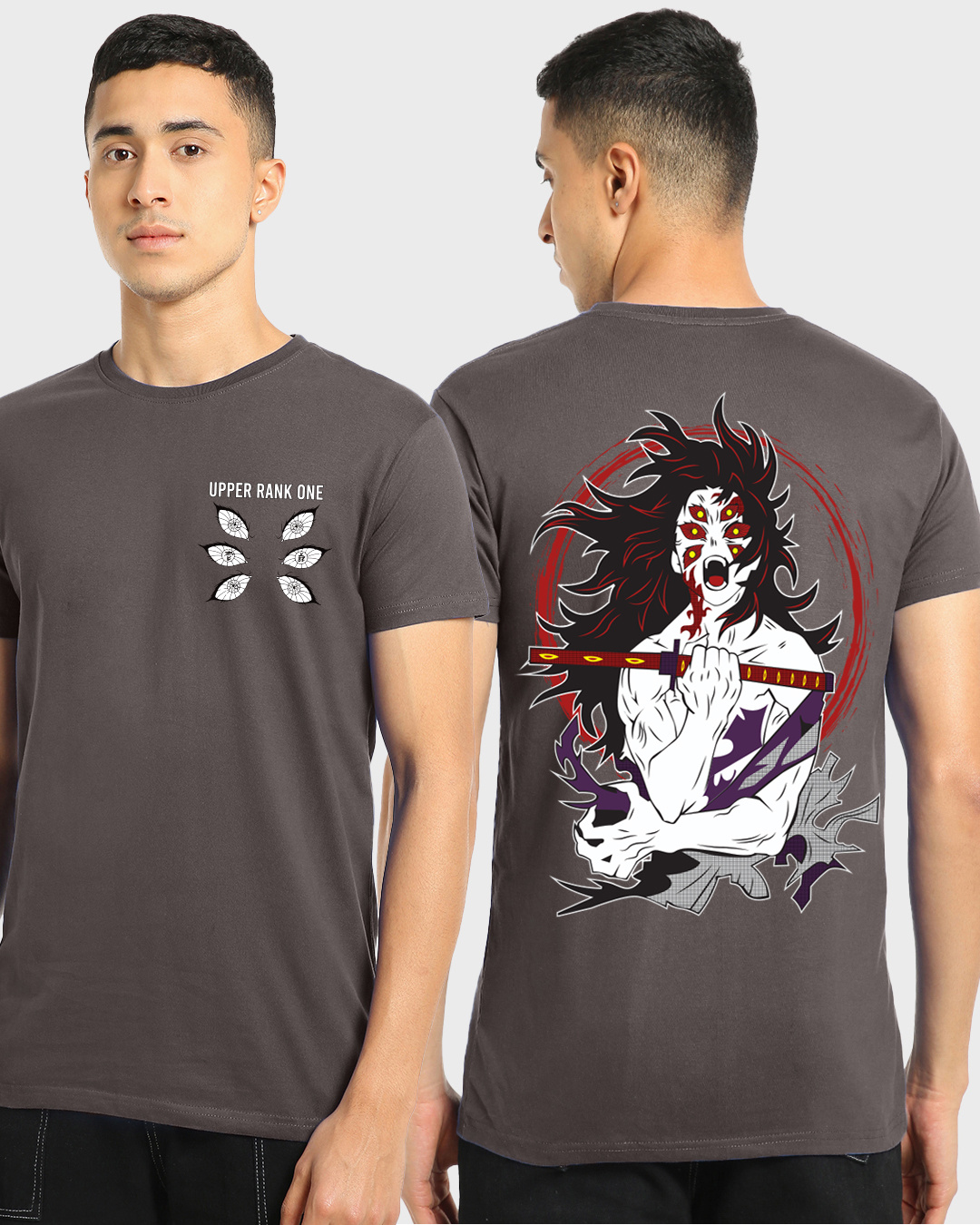 Buy Mens Grey Kokushibo Graphic Printed T Shirt Online At Bewakoof
