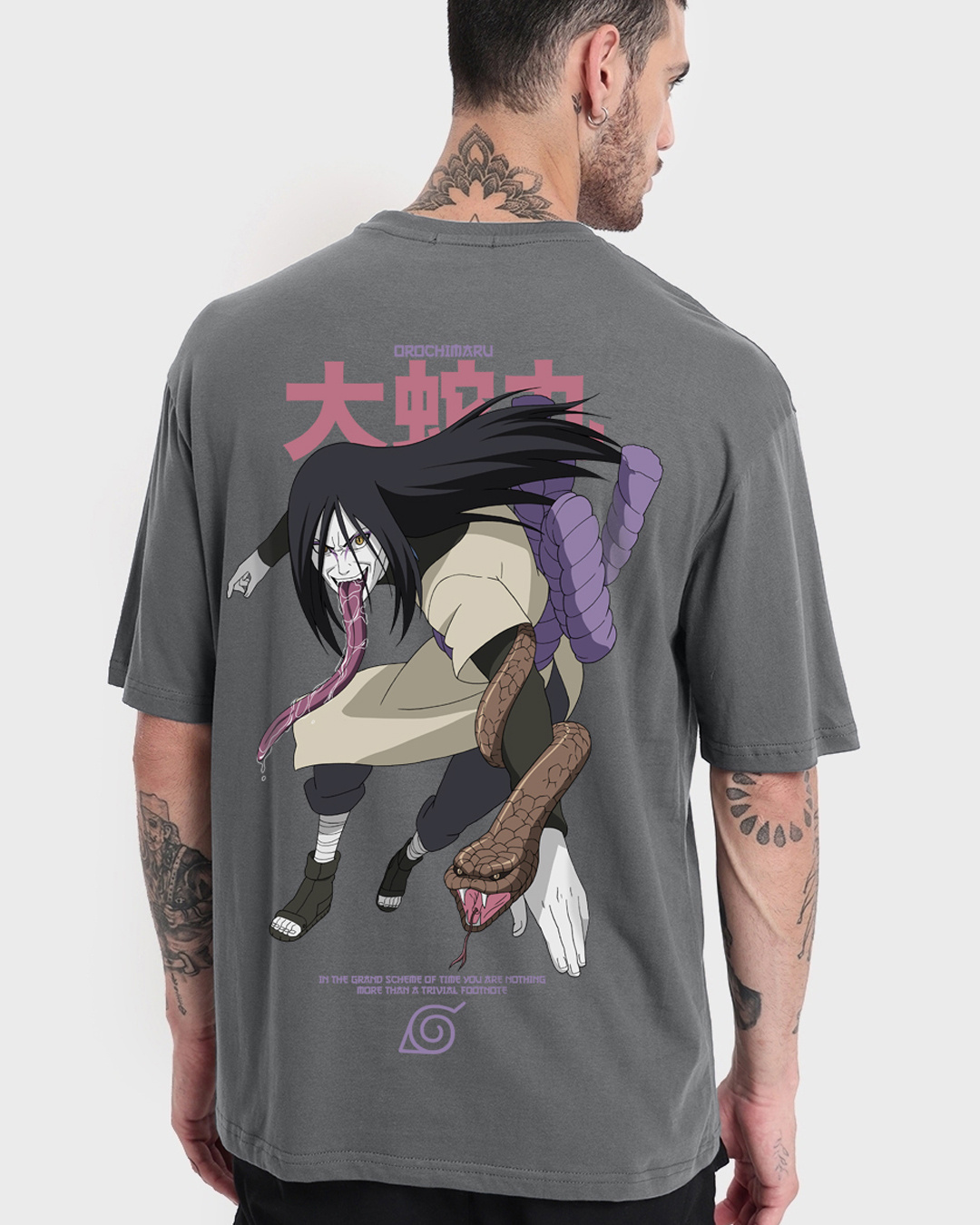 Buy Men's Grey Lord Graphic Printed Oversized T-shirt Online at Bewakoof