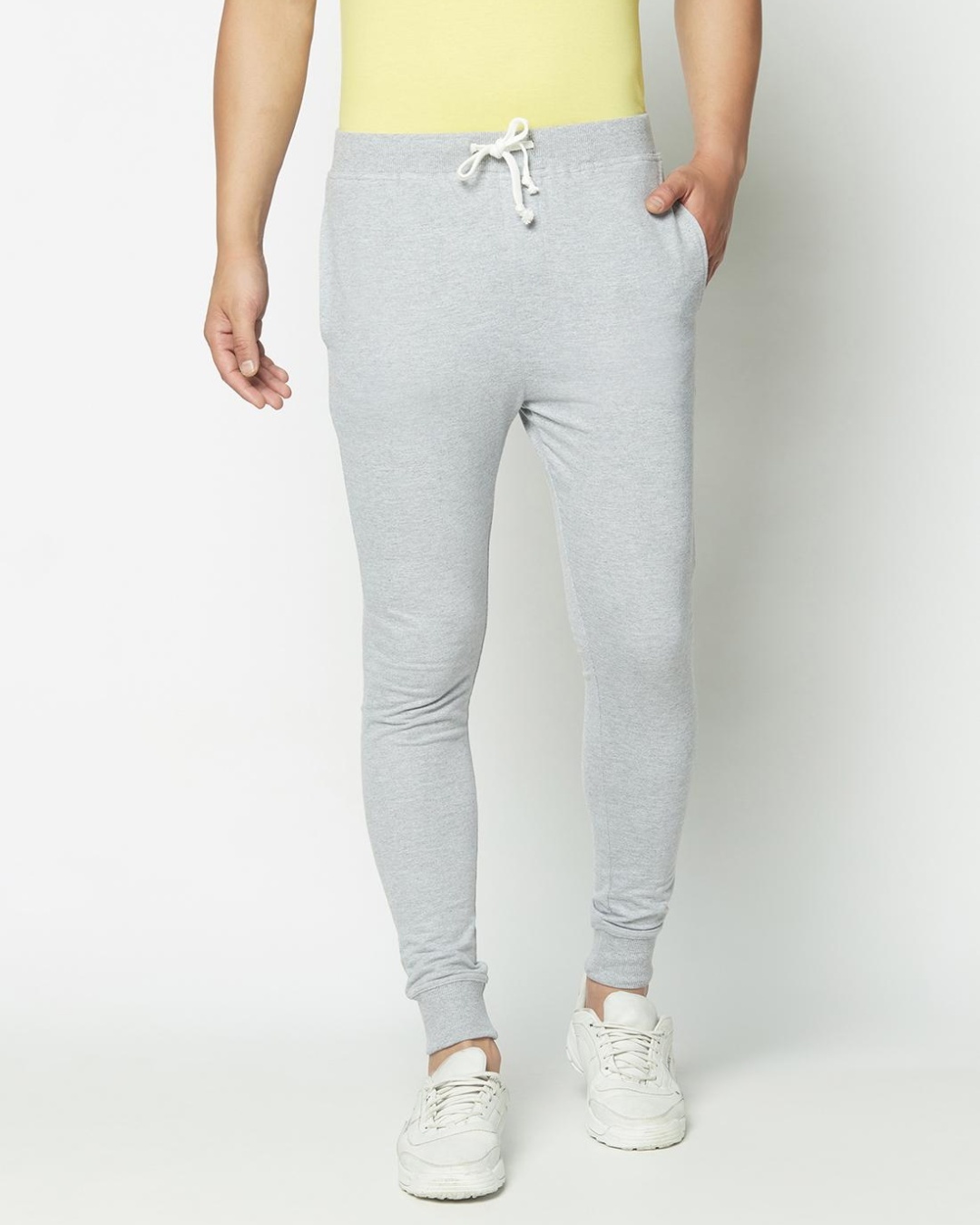 Buy Men's Grey Melange Slim Fit Joggers Online at Bewakoof